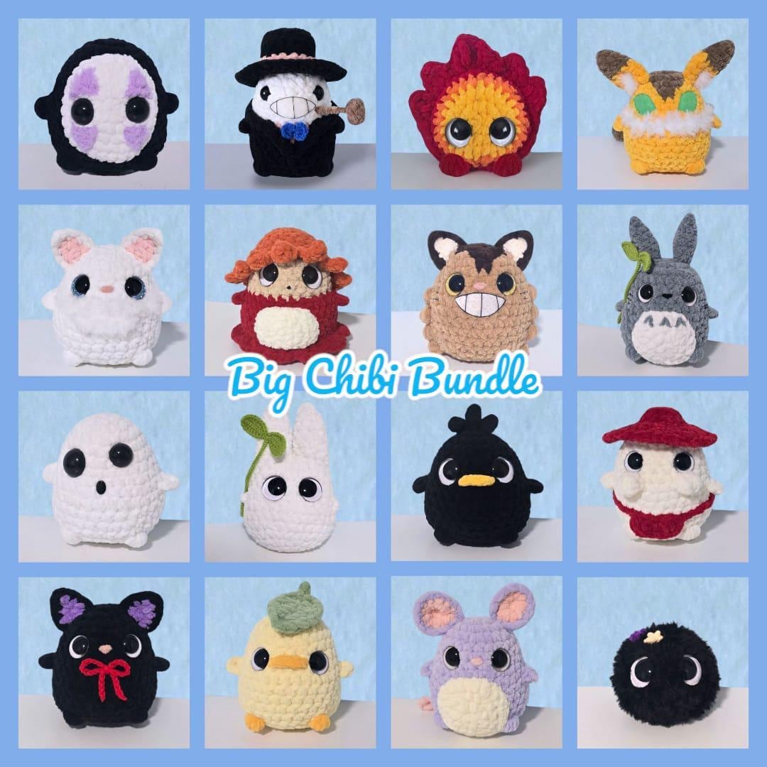 Big Chibi Crochet Pattern Bundle LOW SEW 16 Characters - Etsy