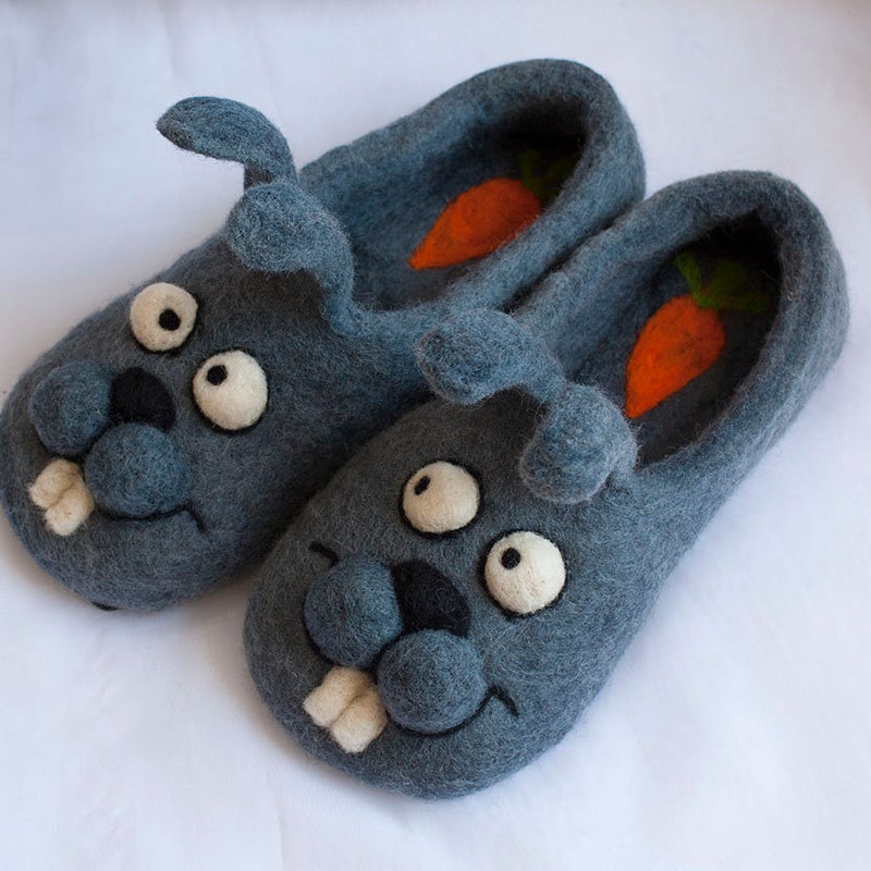 Rabbit Slippers - Etsy