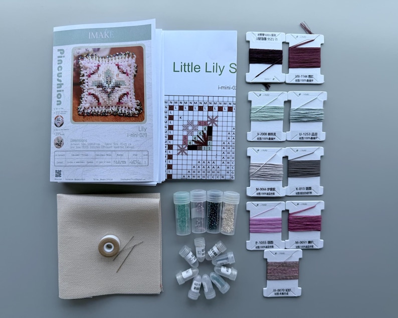 Cross Stitch & Beading Embroidery Kit: Mini Pincushion (nadelkissen ...