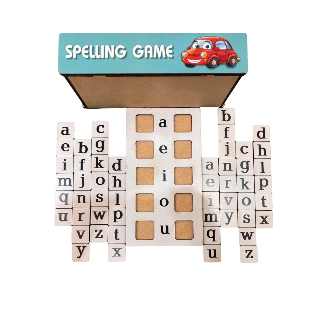Wooden Vowel Phonics Game | Montessori Educational Toy for Toddler ...