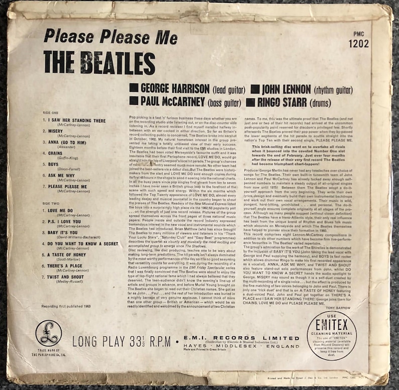 ビートルズ プリーズ・プリーズ・ミー 1963年 イギリス レア 3rdプレス ビニール LP PMC 1202 33 1/3 - Etsy 日本
