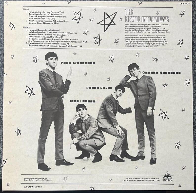 The Beatles Interviews 1982 Uk Everest Vinyl Lp Cbr 1008 Ex / Ex - Etsy