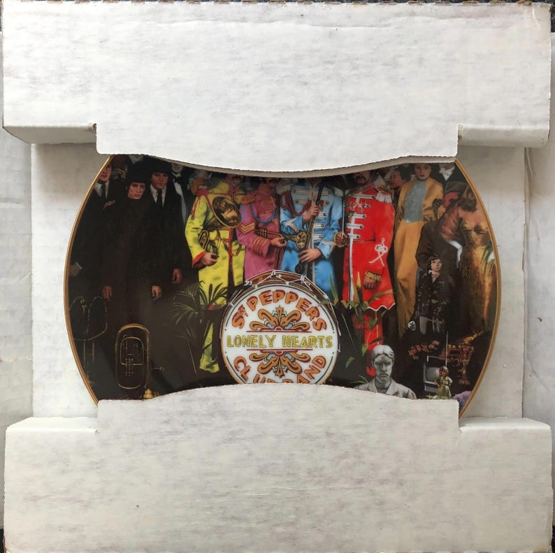 The Beatles Sgt Peppers Delphi China Plate Apple 1992 Box and ...