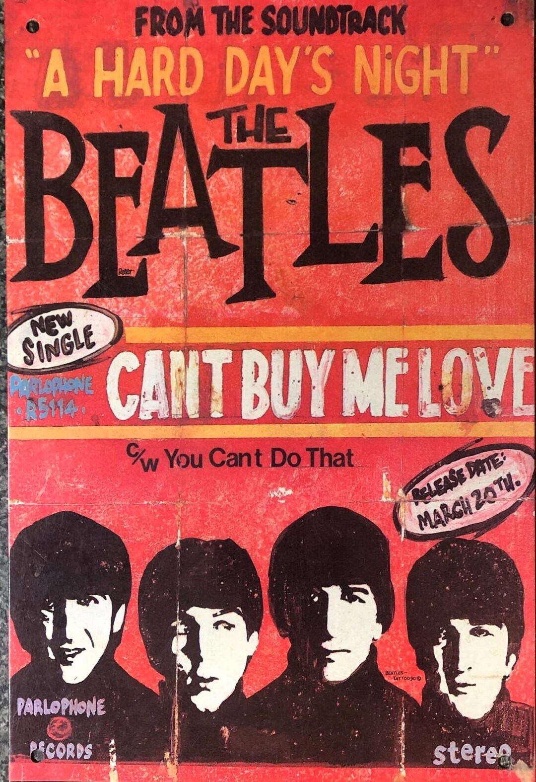 The Beatles Cant Buy Me Love Metal Sign 11" X 8" - Etsy