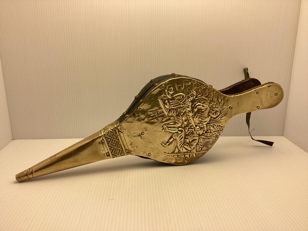 Vintage Fireplace Bellows Embossed Brass Design Antique - Etsy