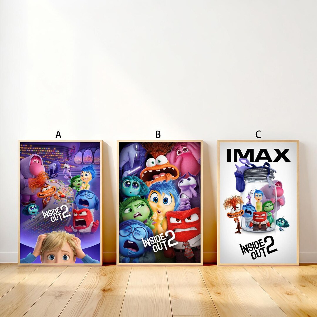 Inside Out 2 Movie Poster Rolled Canvas Art for Living Room & Bedroom ...