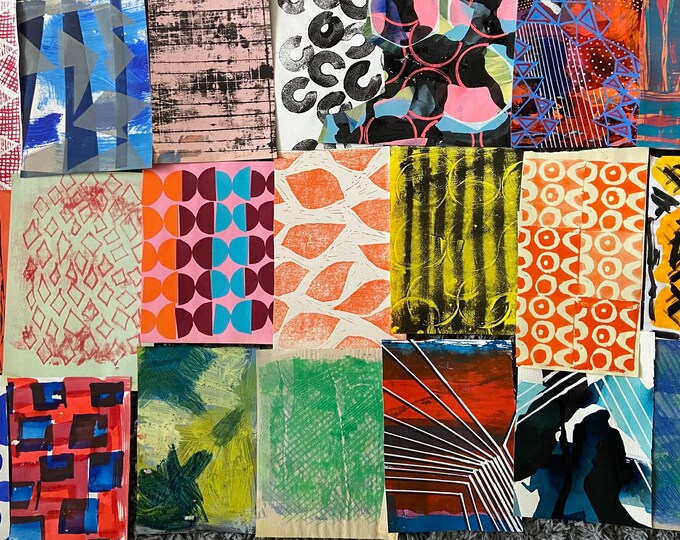 Pack No.329 Selection of 21 Printed and Painted Multicoloured Papers UK ...