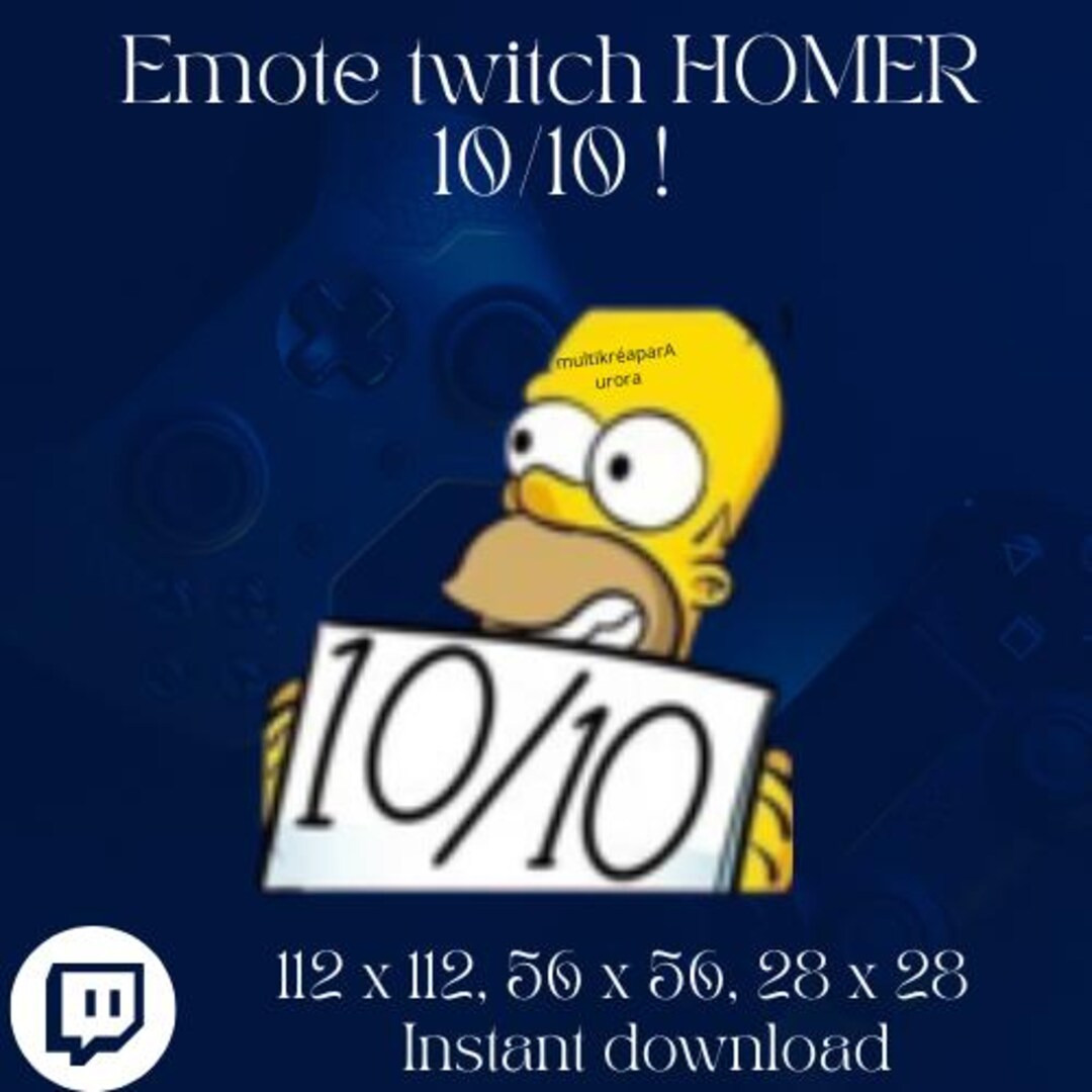 Emote Twitch Homer 10/10 - Etsy France
