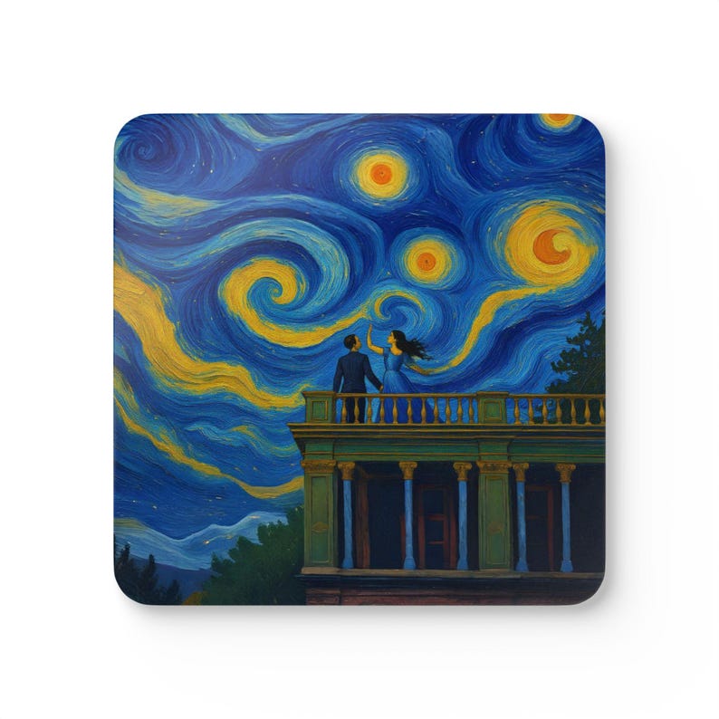 Van Gogh Starry Night Romeo and Juliet Coaster Set: Literary Art Decor ...