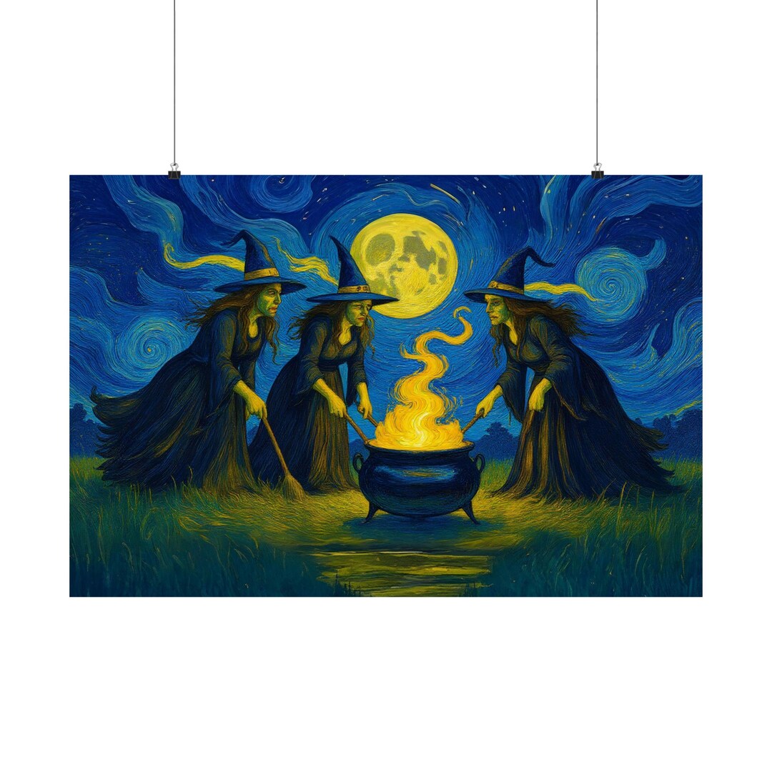 Van Gogh Macbeth Witches Art Print: Starry Night Gothic Decor - Etsy