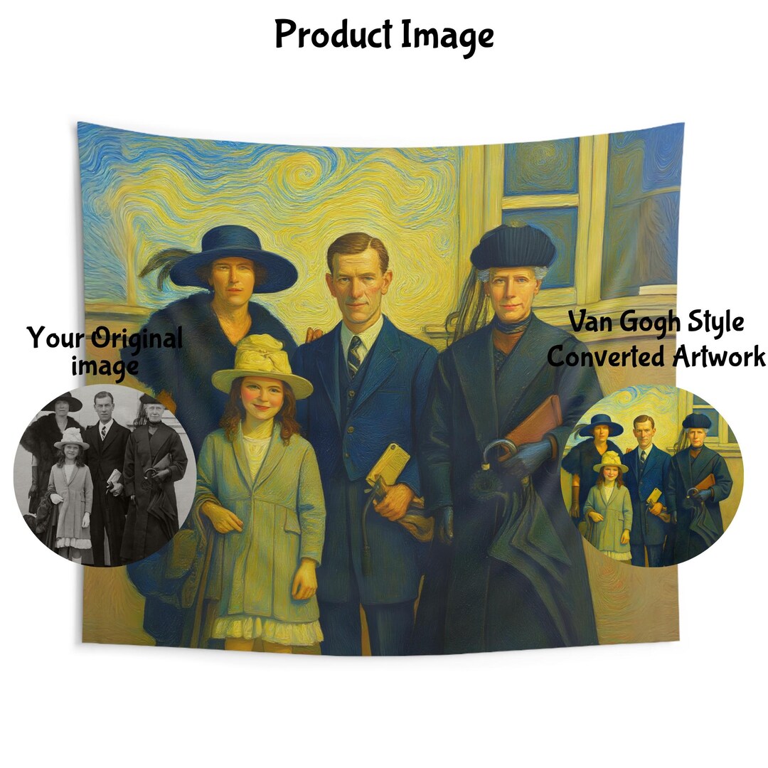 Customized Van Gogh Inspired Photo Restoration Tapestry – Artistic ...