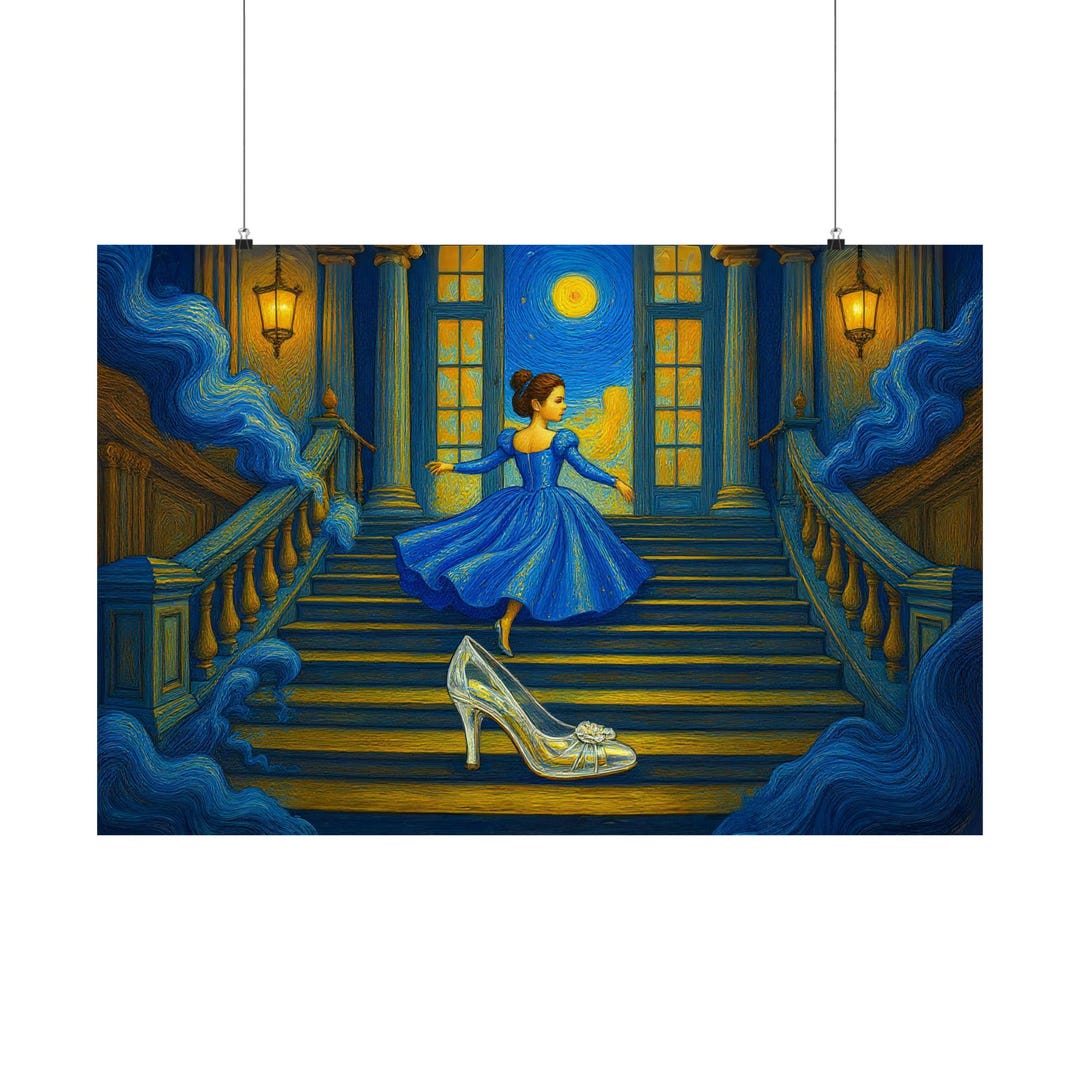 Van Gogh Cinderella Print: Starry Night Pumpkin Carriage Art - Etsy