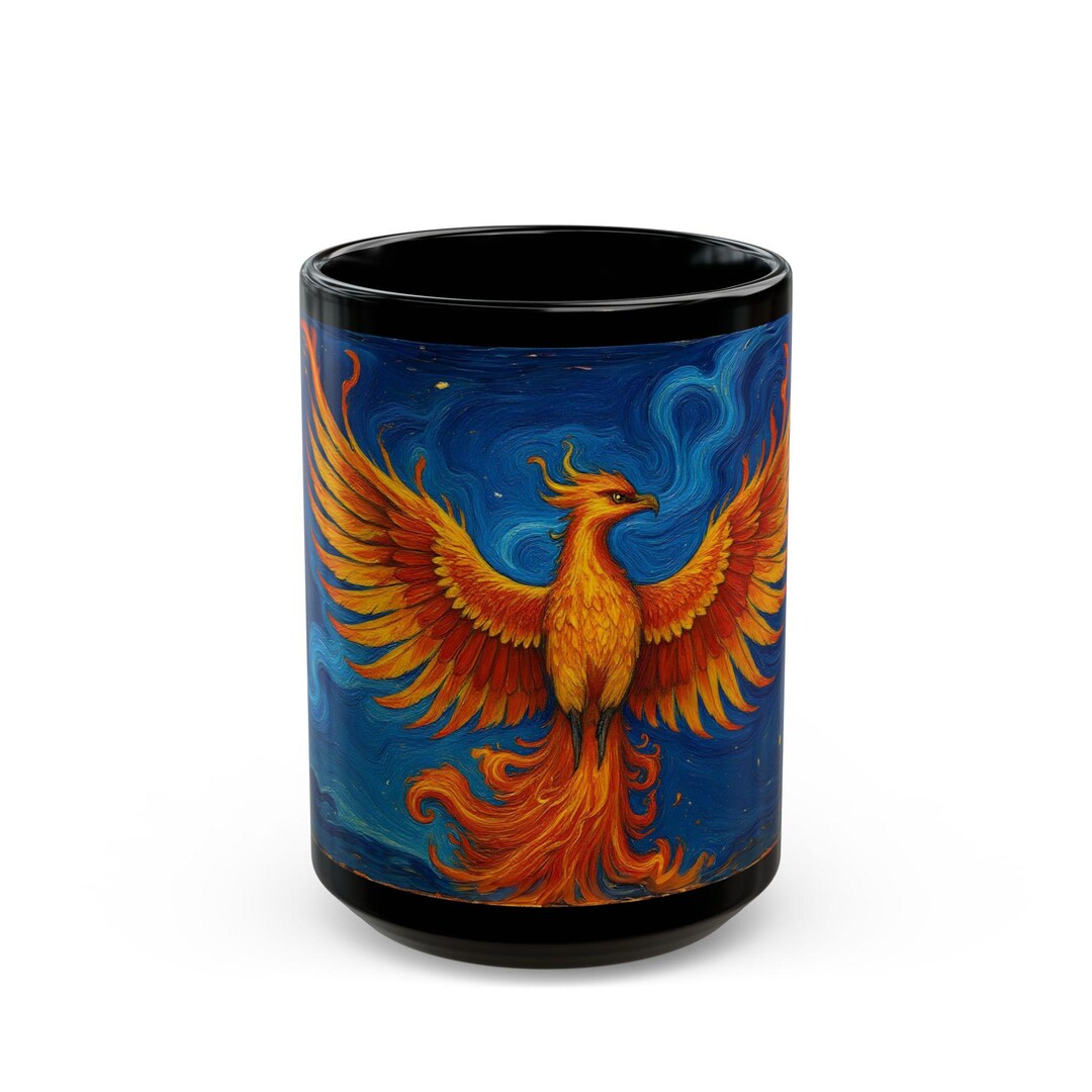 Fiery Phoenix Mug: Van Gogh Style Starry Night Art - Etsy
