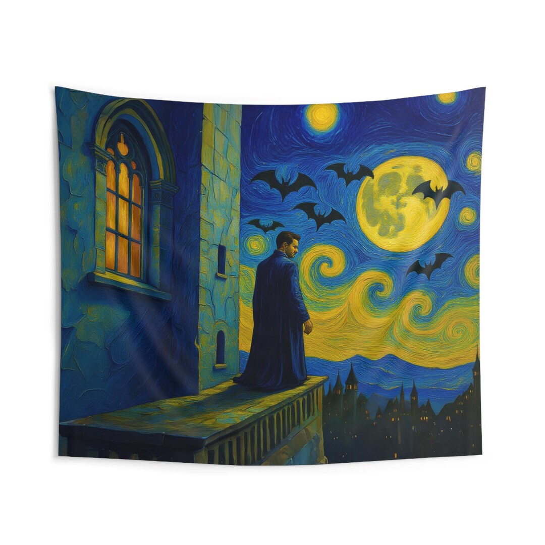 Van Gogh Dracula Tapestry: Gothic Vampire Wall Hanging - Etsy