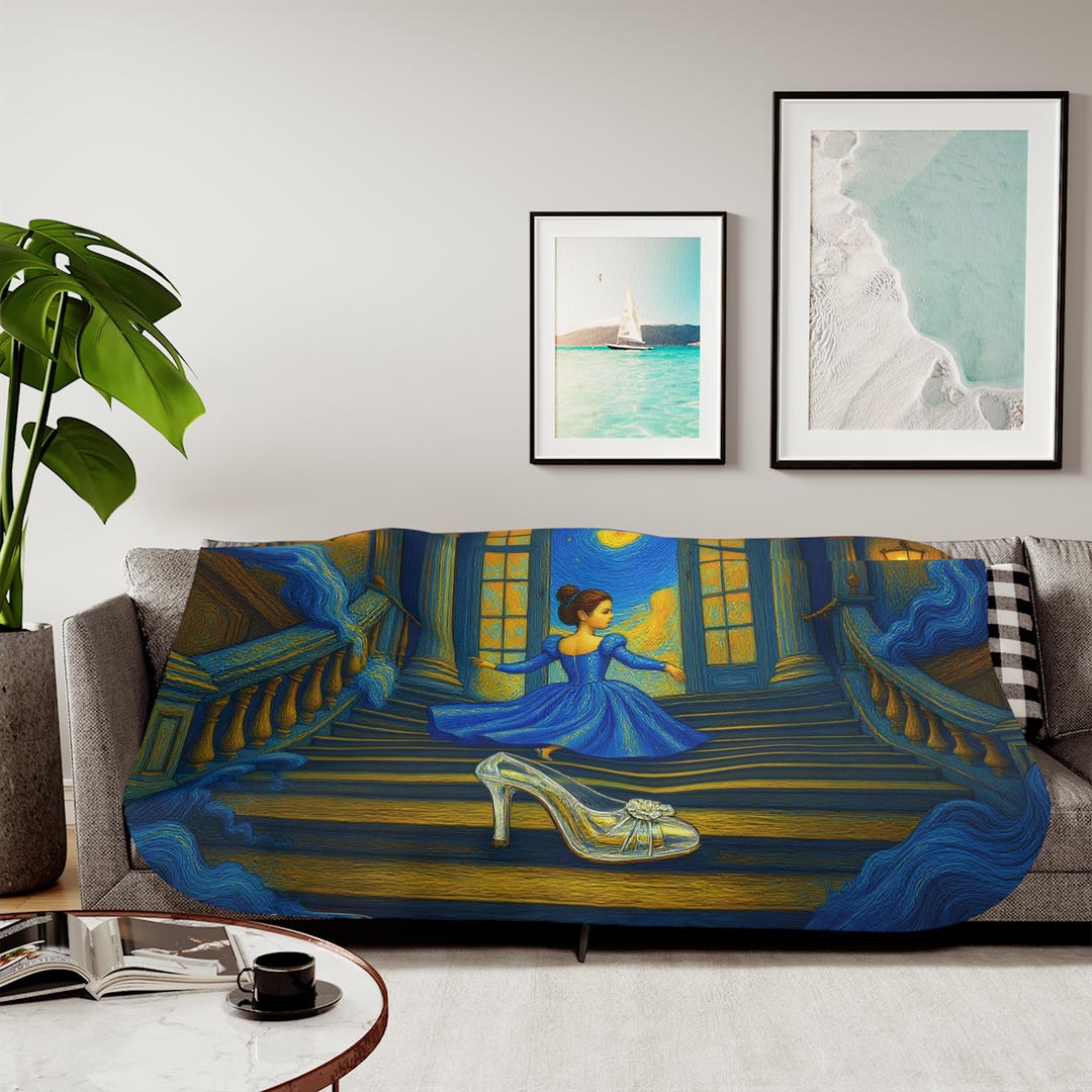 Van Gogh Cinderella Blanket: Fairy Tale Art Throw - Etsy
