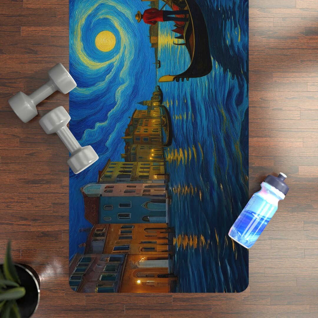 Van Gogh Venice Yoga Mat: Starry Night Gondola Print - Etsy