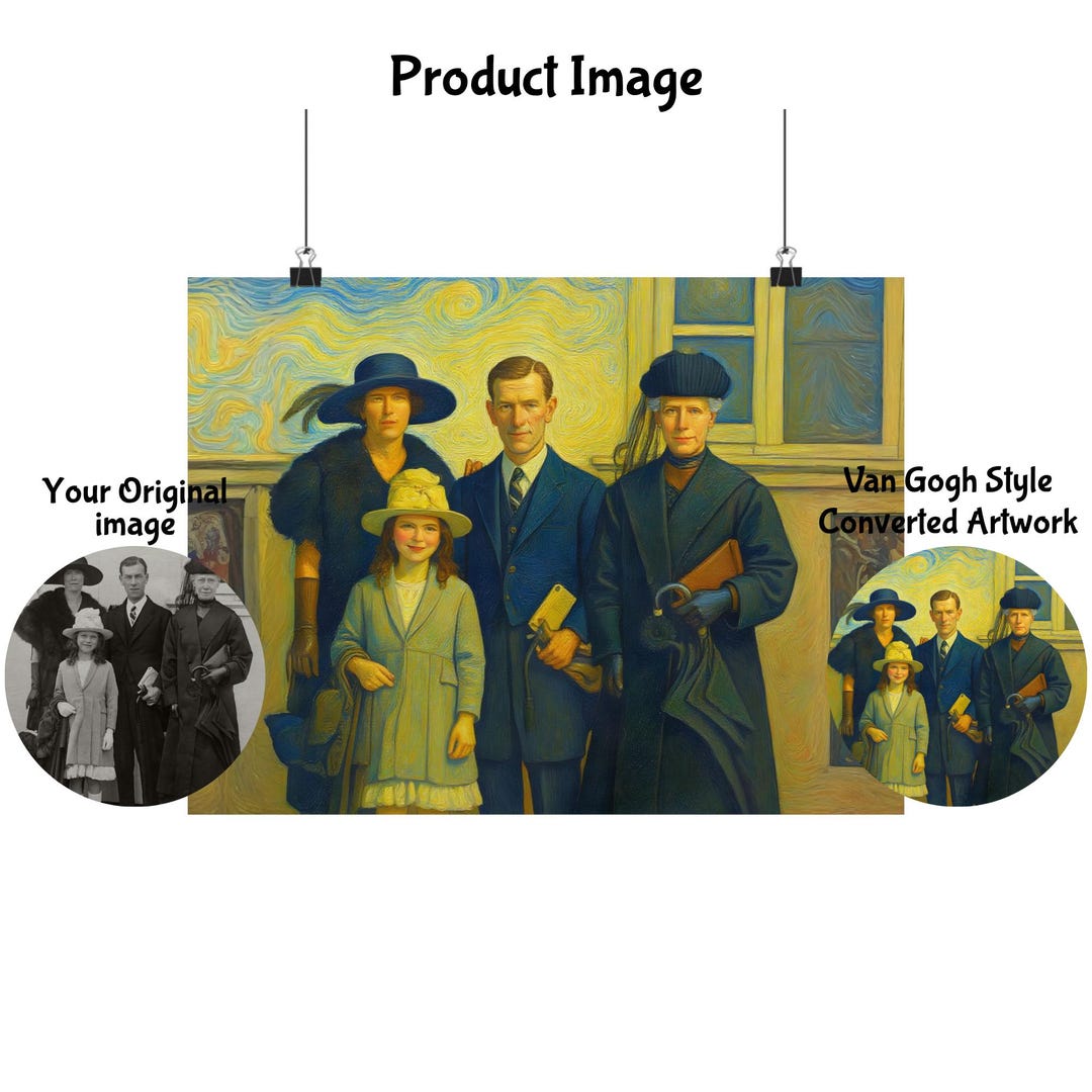 Customized Van Gogh Inspired Photo Restoration Wall Art – Artistic ...