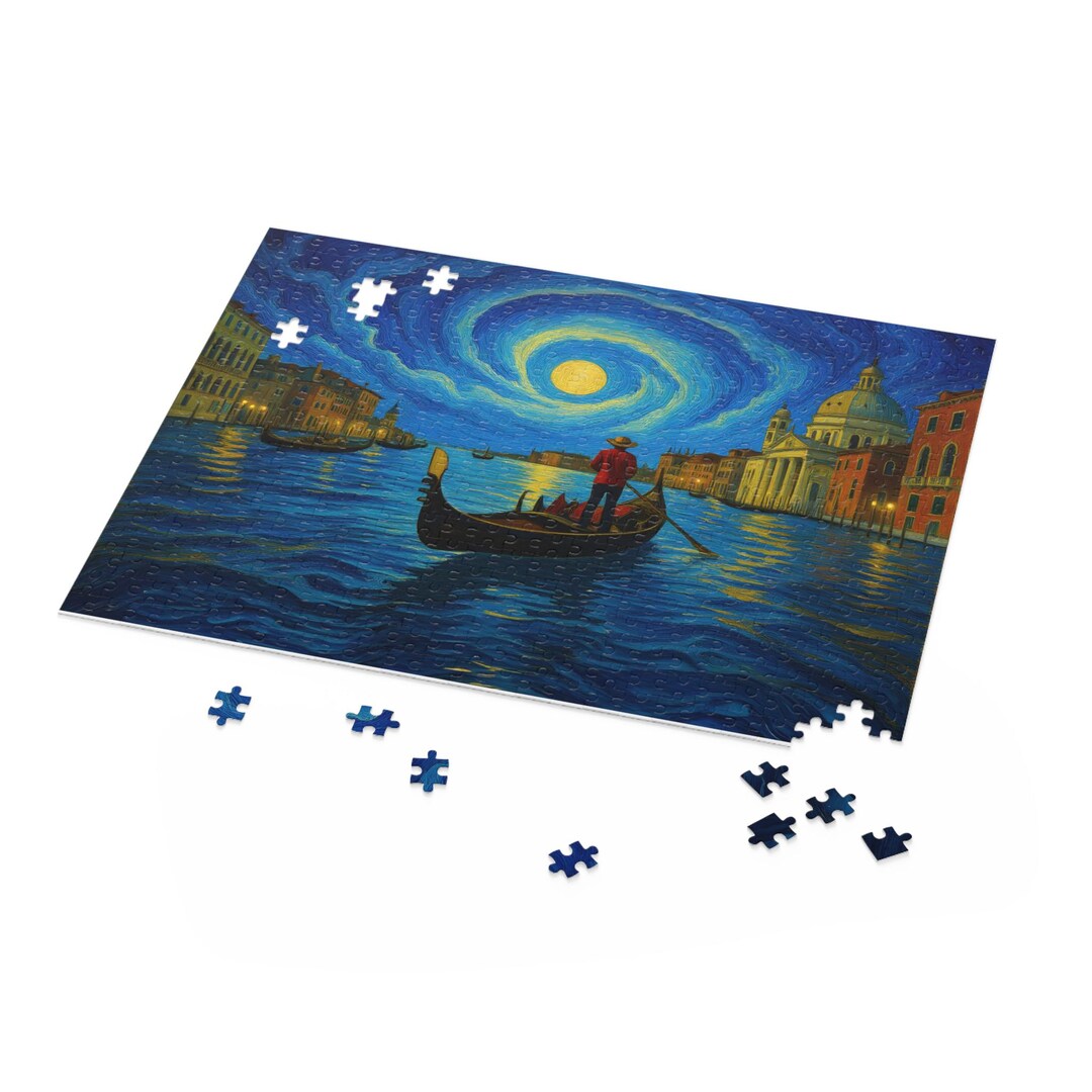 Van Gogh Venice Gondola Puzzle – Starry Night Art Jigsaw - Etsy