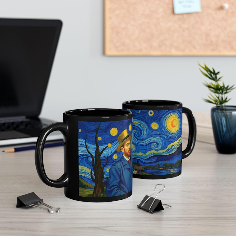 Van Gogh Self-portrait Coffee Mug: Starry Night Style Art Lover Gift - Etsy