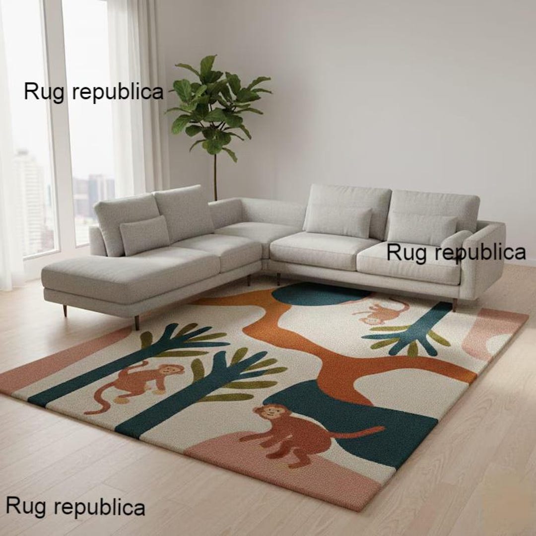 Hand-tufted Wool Monkey Rug – Whimsical Nursery Playroom Decor - Etsy