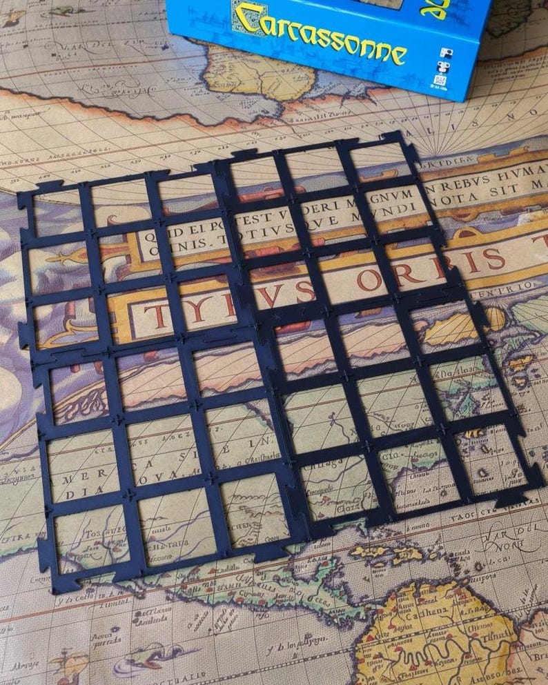 3D Printed Tile Grid Tray, Compatible With Carcassonne, Karak, Cacao ...