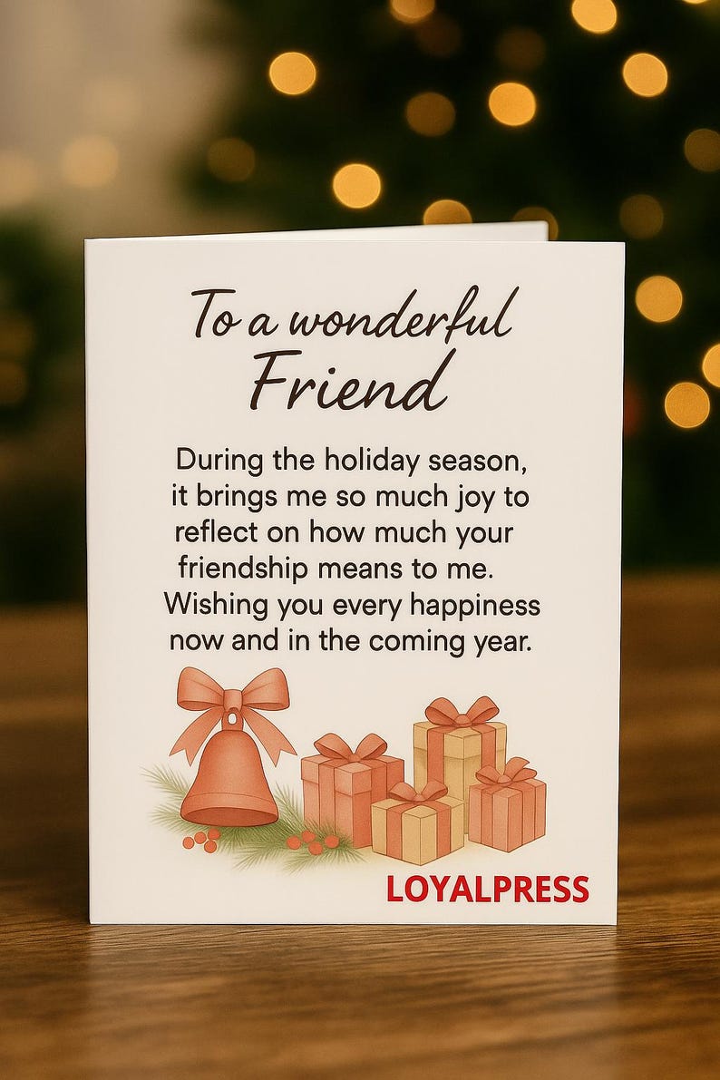 Christmas Friendship Card | Heartfelt Holiday Greeting | Festive Gift ...