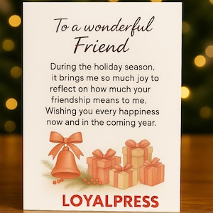 Christmas Friendship Card | Heartfelt Holiday Greeting | Festive Gift ...