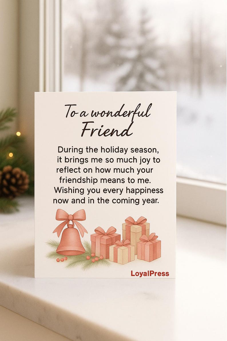 Christmas Friendship Card | Heartfelt Holiday Greeting | Festive Gift ...