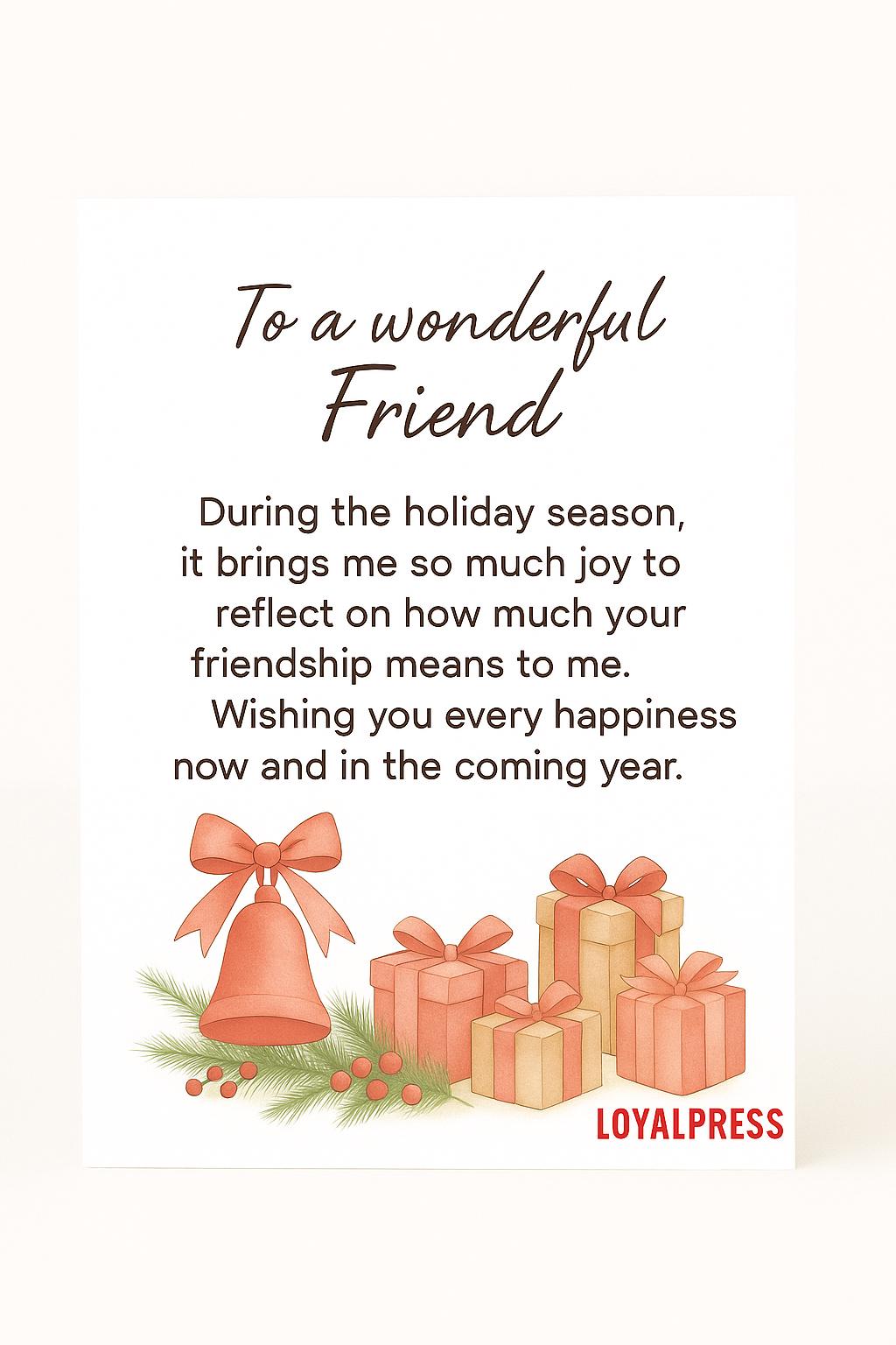 Christmas Friendship Card | Heartfelt Holiday Greeting | Festive Gift ...
