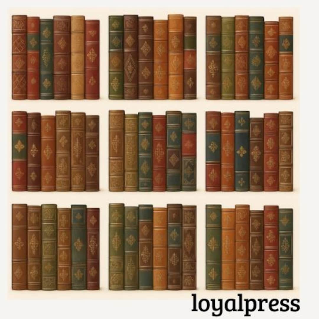 Vintage Book Spines Bundle – Antique Library Printable Collection ...