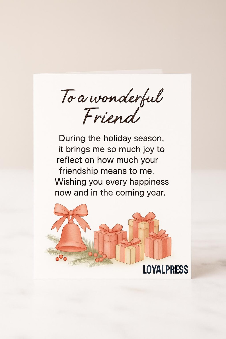 Christmas Friendship Card | Heartfelt Holiday Greeting | Festive Gift ...