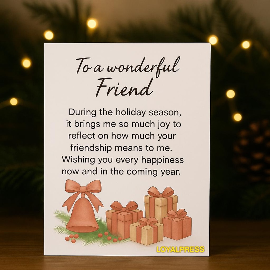 Christmas Friendship Card | Heartfelt Holiday Greeting | Festive Gift ...