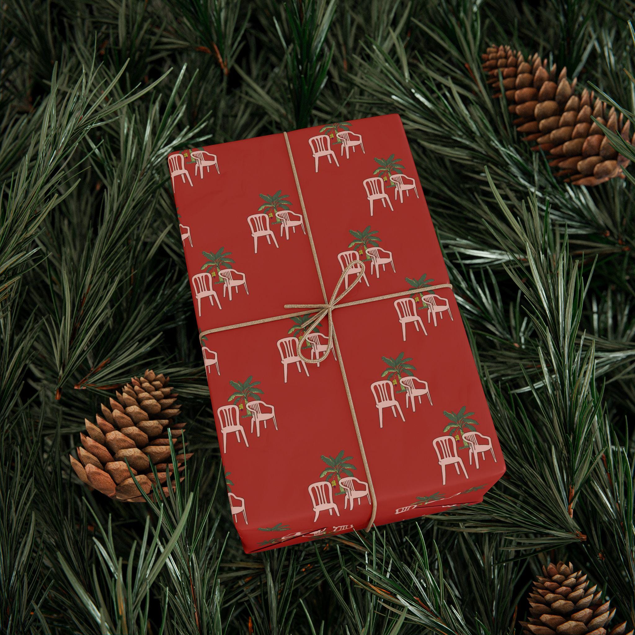 DTMF Plastic Chairs Wrapping Paper, Caribbean Wrap Paper, Latinos ...