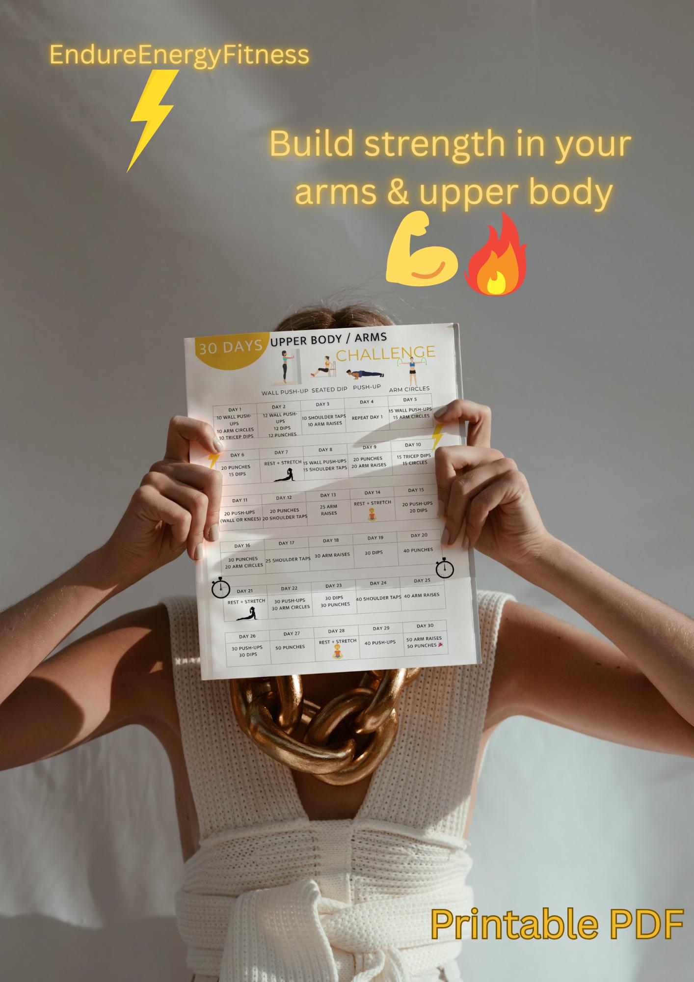 30-day Upper Body Workout Challenge | At-home Fitness (digital Exercise ...