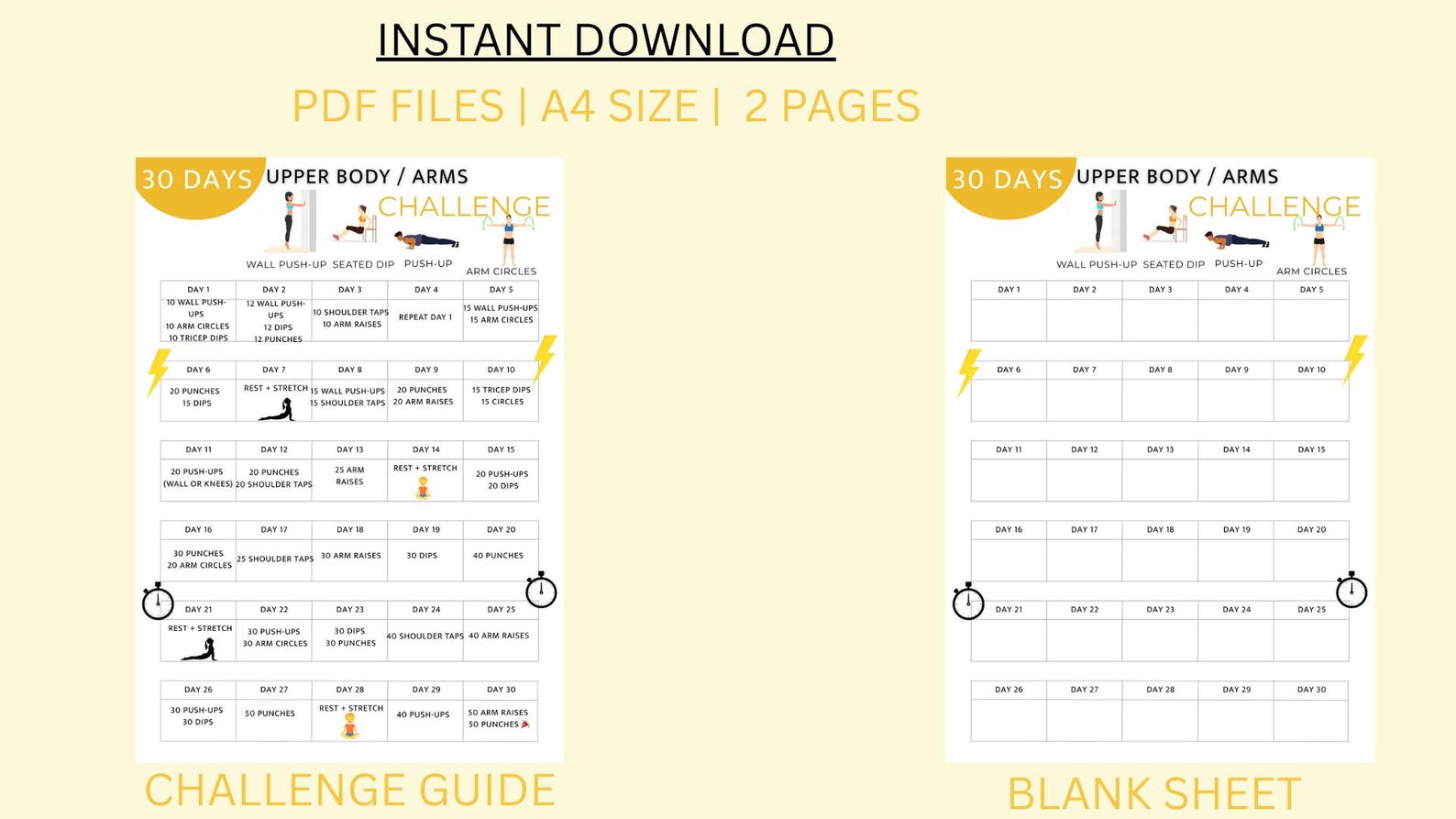 30-day Upper Body Workout Challenge | At-home Fitness (digital Exercise ...