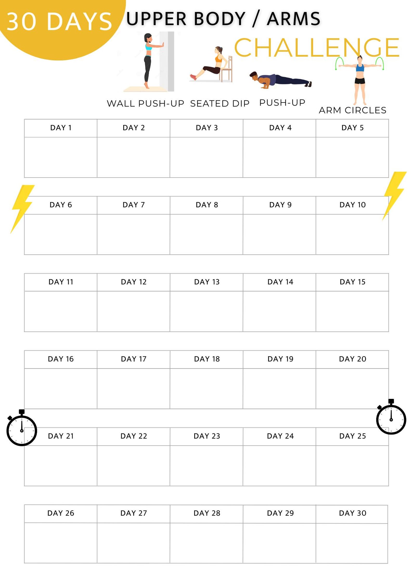 30-day Upper Body Workout Challenge | At-home Fitness (digital Exercise ...