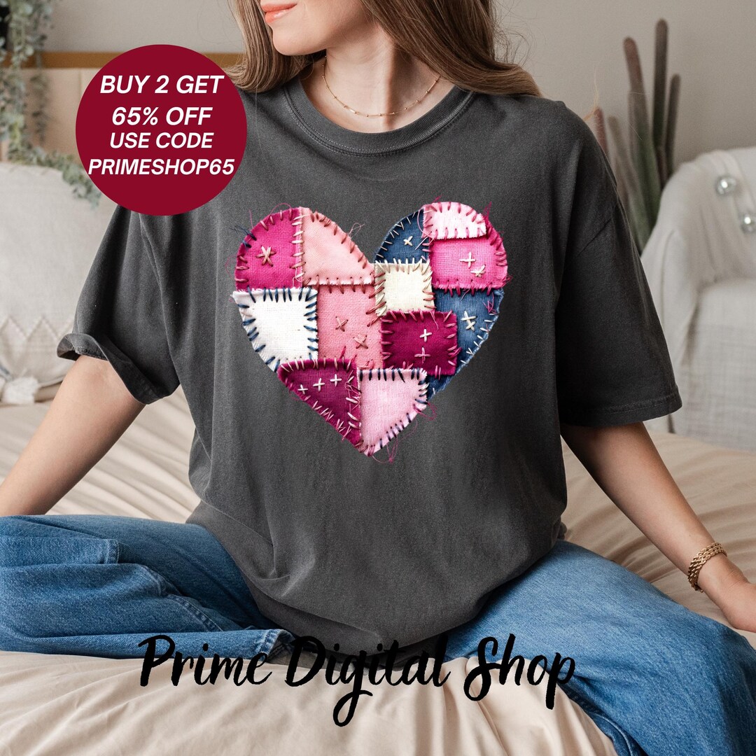 Patchwork Heart SVG, Quilted Heart Valentine Design, Fabric Stitch ...