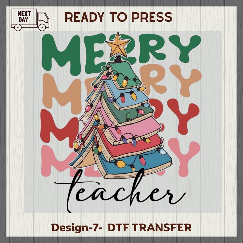 Merry Teacher Bright Students DTF Transfer – Classroom Christmas Heat ...