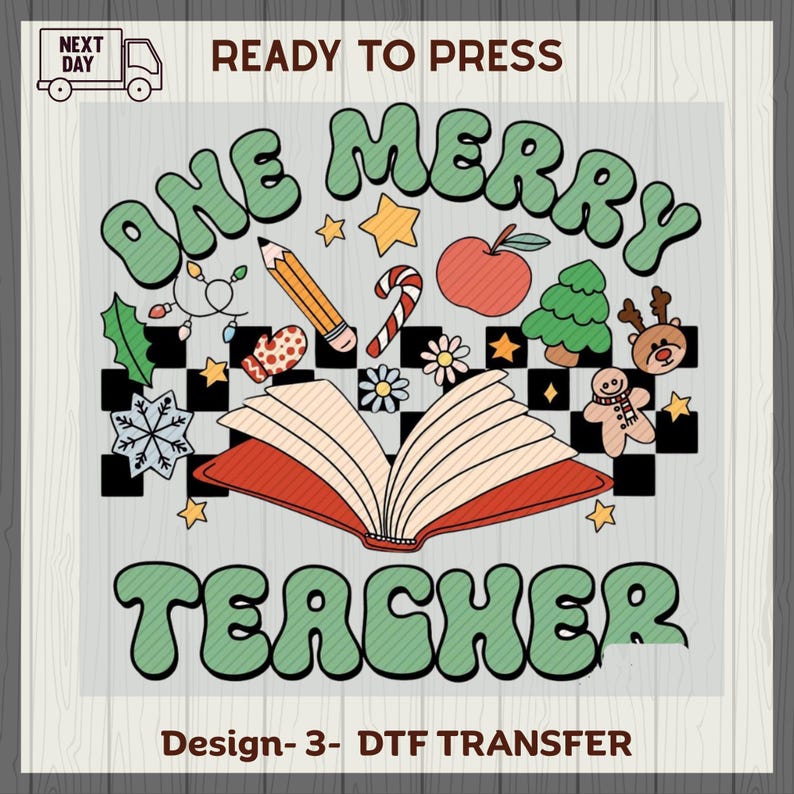 Merry Teacher Bright Students DTF Transfer – Classroom Christmas Heat ...