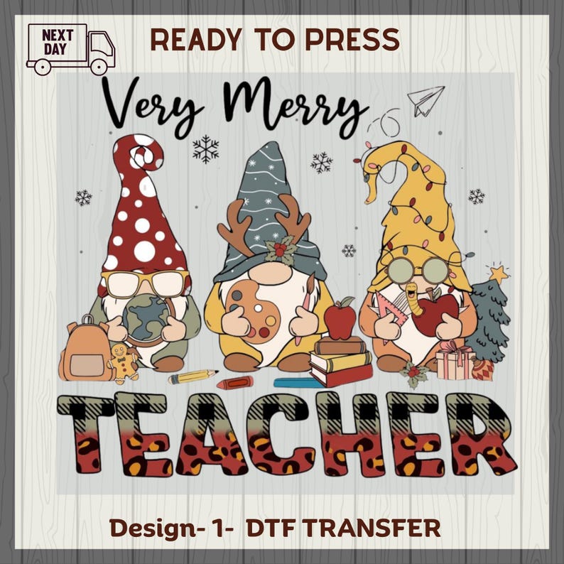 Merry Teacher Bright Students DTF Transfer – Classroom Christmas Heat ...