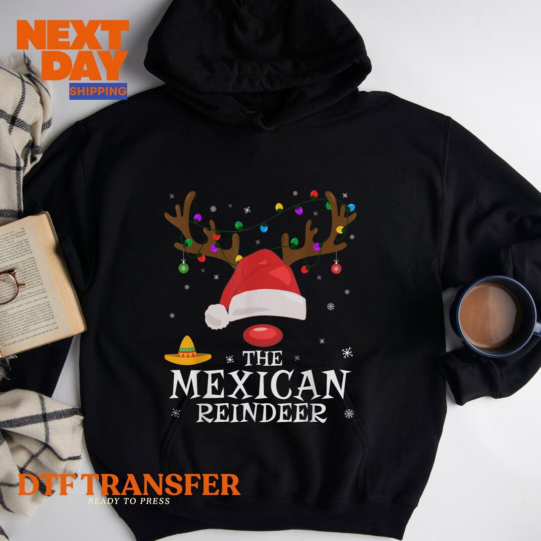 Mexican Reindeer Christmas Graphic DTF, Festive Humor Apparel With ...
