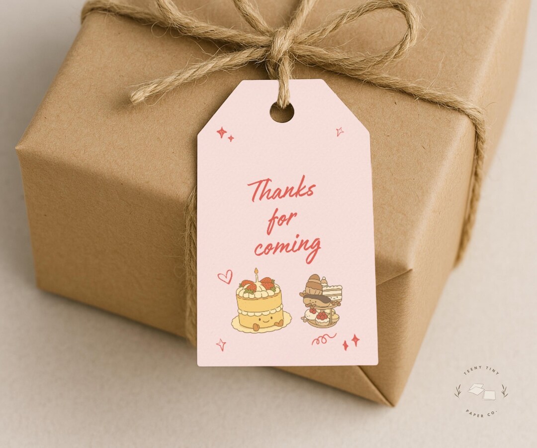 Jellycat Desserts Birthday Thank You Tags | Printable Party Favor ...