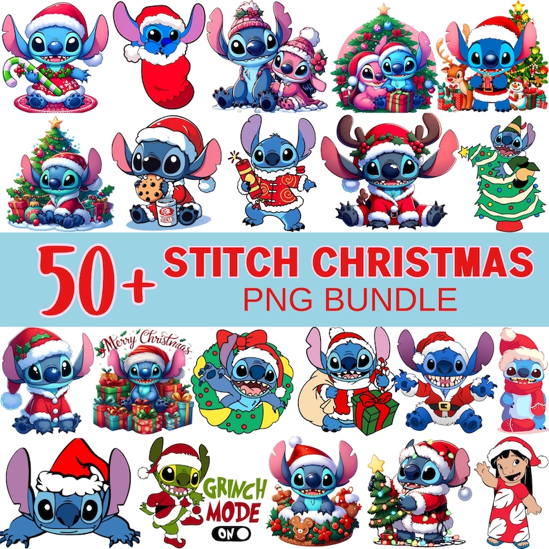 Stitch Bundle 50+ Christmas Stitch Design Png Transparent Stitch ...