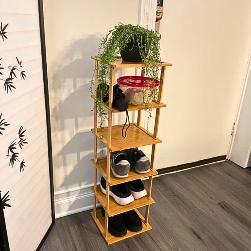 Bamboo Wood Shoe Rack - Etsy UK