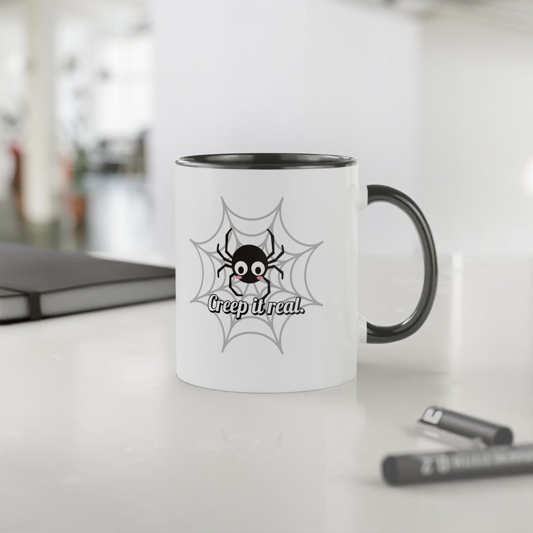 Creepy Cute Spider Mug, Halloween Gift, Funny Coffee Mug, Spooky Decor ...
