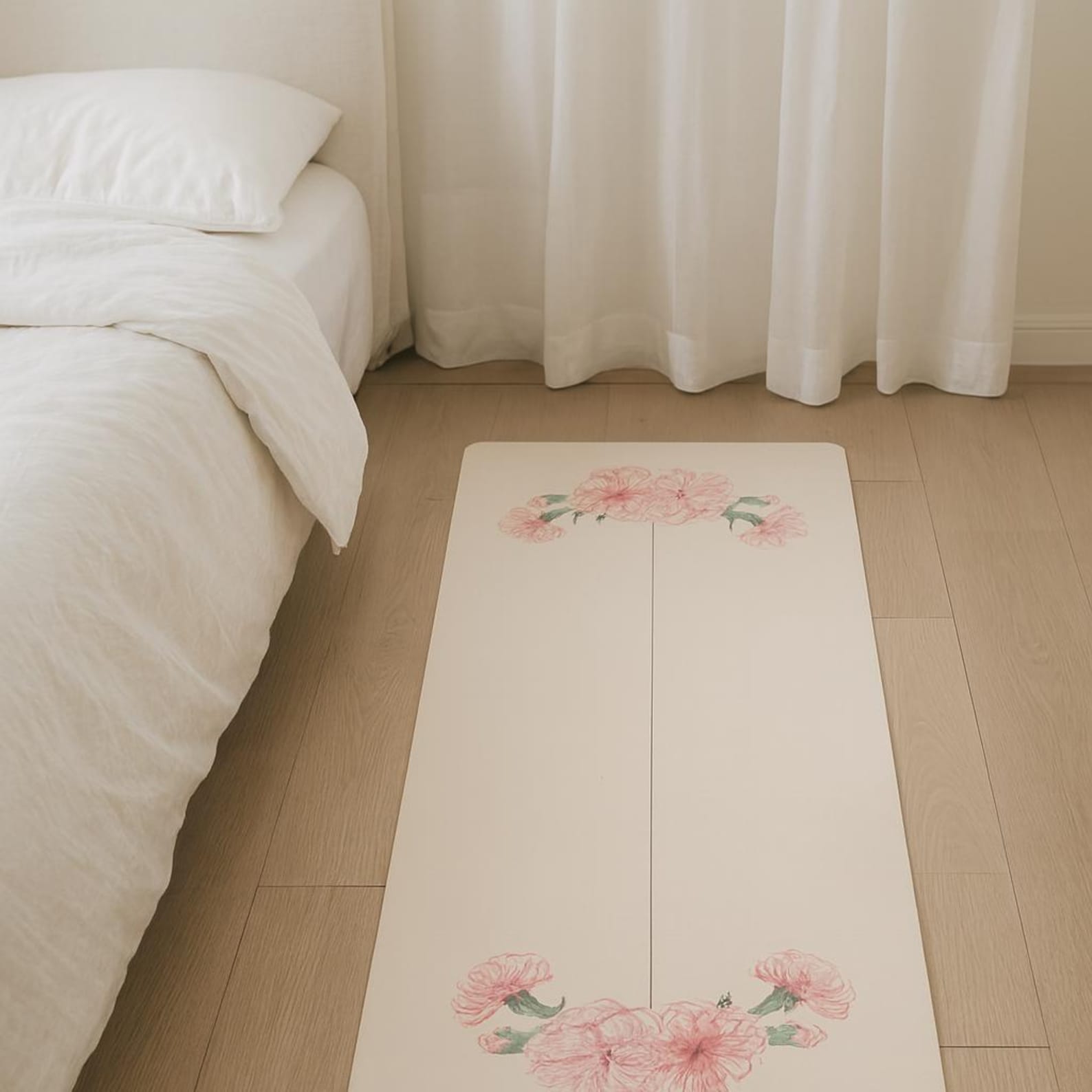 January Birth Flower Yoga Mat – Personalized Carnation Alignment Yoga ...