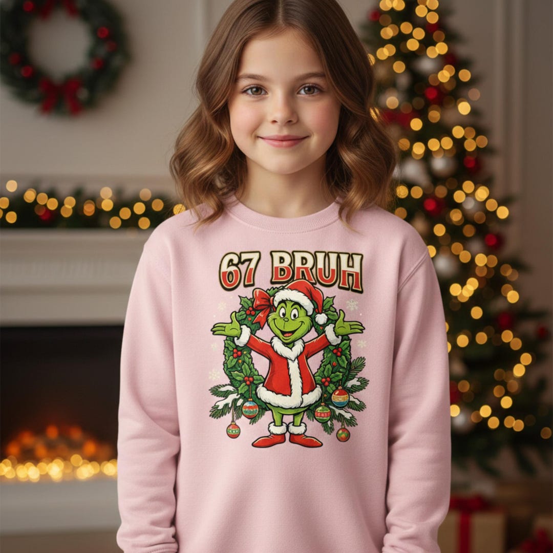 Funny Six Seven Bruh Meme Christmas Grinch PNG, 67 Grinch Xmas Png ...