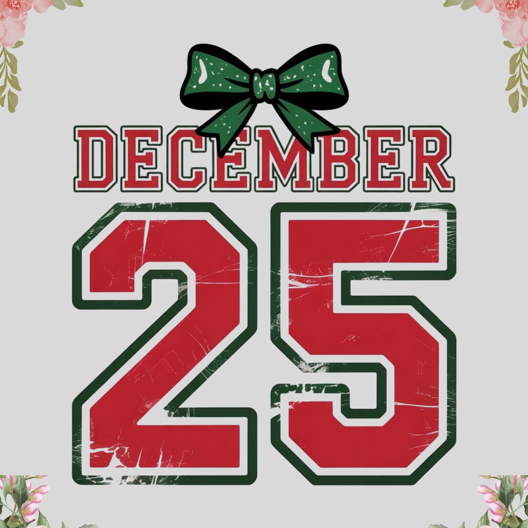 Distressed December 25 PNG Clipart, Vintage Christmas Png, Merry ...