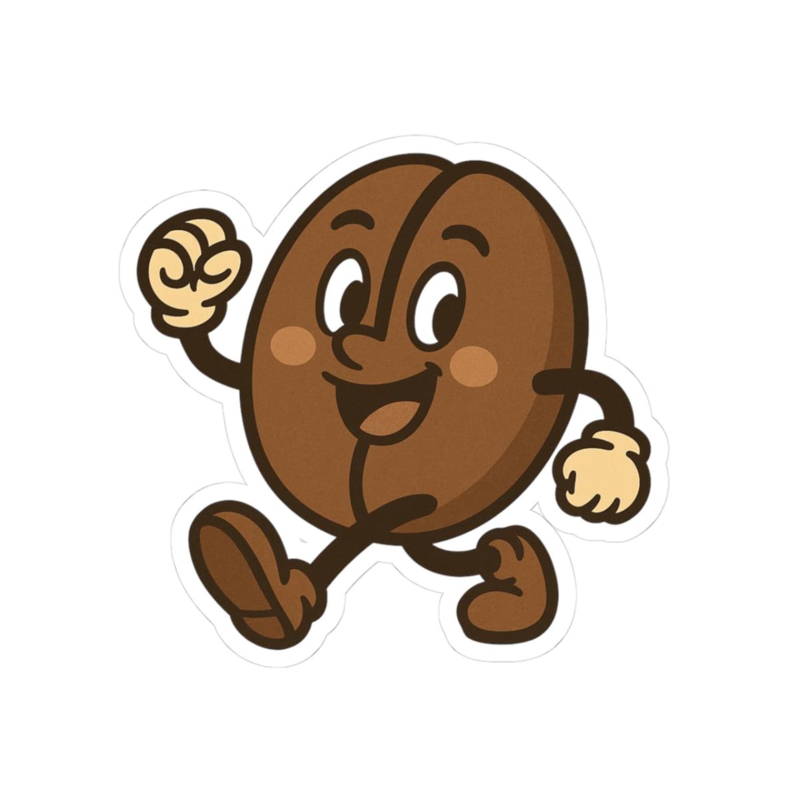 Animated Coffee Bean Sticker - Cute Coffee Lover Decoration - Etsy