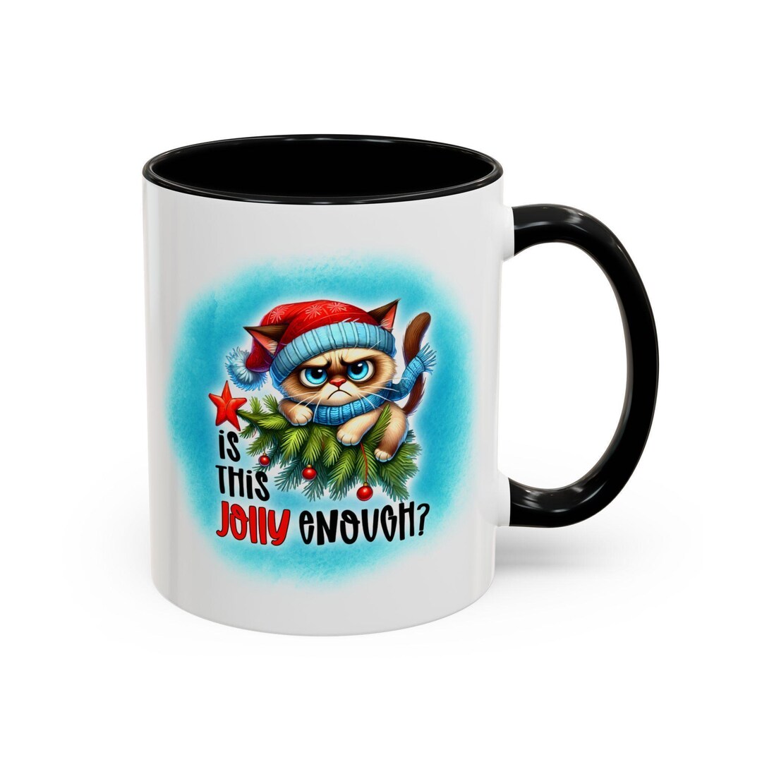 Is This Jolly Enough? Grumpy Cat Holiday Accent Mug - Etsy